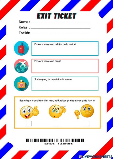 Exit Ticket Online Worksheet For Grade Exit Ticket Buku Belajar