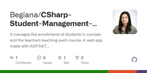 Github Begiana Csharp Student Management App It Manages The Enrollments Of Students In