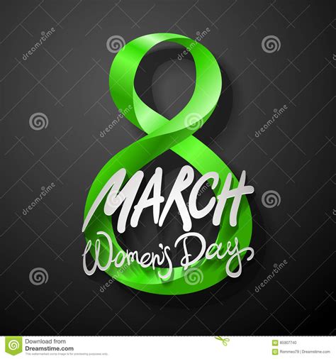 Groen 8 Maart Groetkaart De Dag Van De Internationale Vrouw Vector