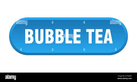 Bubble Tea Button Rounded Sign Isolated On White Background Stock
