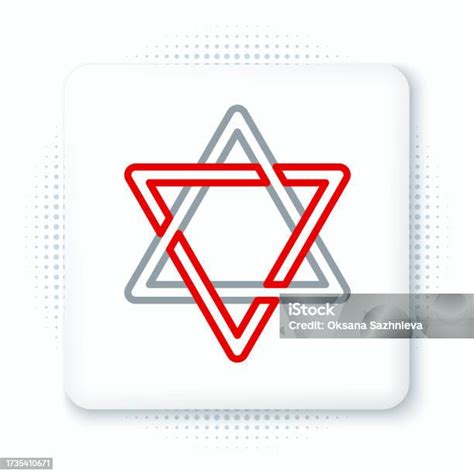 흰색 배경에 고립 된 데이비드 아이콘의 라인 스타 유대인 종교의 상징 이스라엘의 상징 다채로운 개요 개념 벡터 0명에 대한 스톡 벡터 아트 및 기타 이미지 Istock