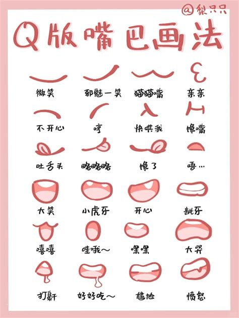 0基础Q版嘴巴画法附线稿