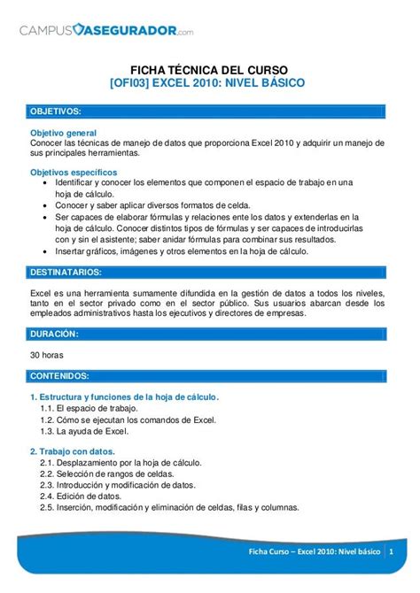 Ficha Curso Excel Básico