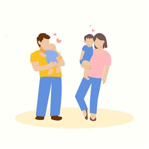 Ilustra O De Retratos De Fam Lia Vetor Premium