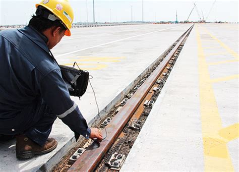 Crane Rail Installation Survey Sole Plates Grouting Welding Bolts Rail Track