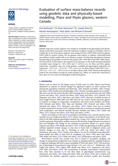 Pdf Evaluation Of Surface Mass Balance Records Using Geodetic Data And Physically Based