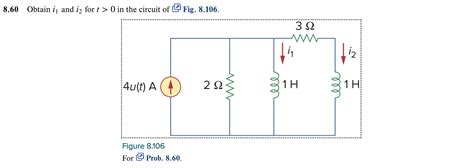 solved 8 60 obtain i1 and i2 for t 0 in the circuit of
