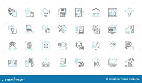 Social Portfolio Linear Icons Set Connections Sharing Nerking