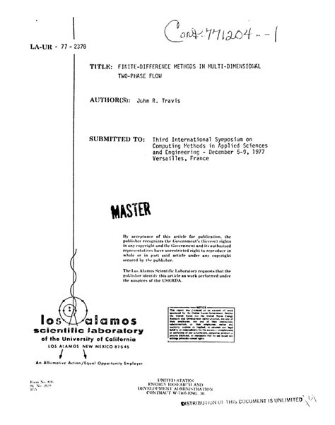 Pdf Finite Difference Methods In Multi Dimensional Two Phase Flow