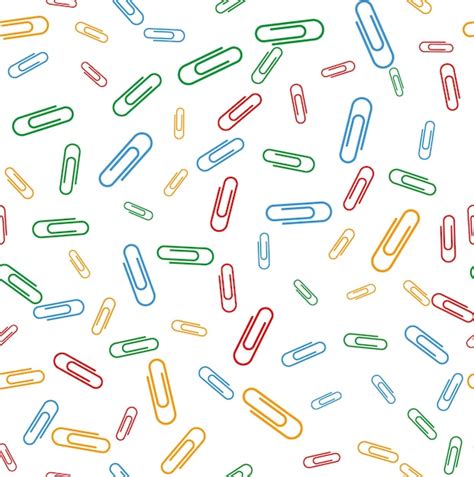 Premium Vector Color Paper Clip Icon Isolated Seamless Pattern On