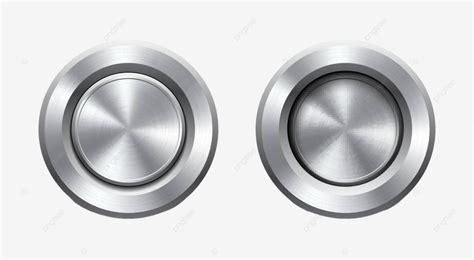 Realistic Metal Button Icon Brushed Rotate Vector Icon Brushed Rotate Png And Vector With