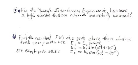 Solved 3a For The Youngs Interference Experiment How Are 2