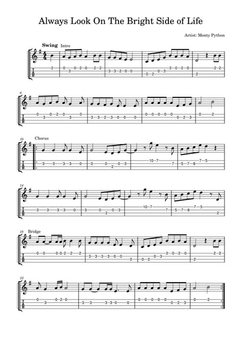 Always Look On The Bright Side Of Life Monty Python Easy Ukulele