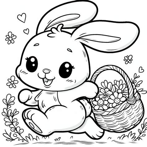 귀여운 토끼 색칠공부 도안 토끼 색칠 공부 토끼 어린이 색칠 공부