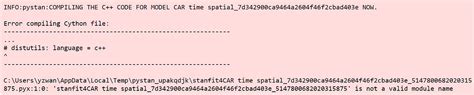 what is causing the error in compiling cython file general the