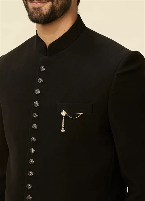 Buy Rich Black Classic Jodhpuri Suit Online In The Uk Manyavar Suit