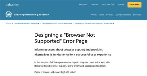 Designing A Browser Not Supported Error Page