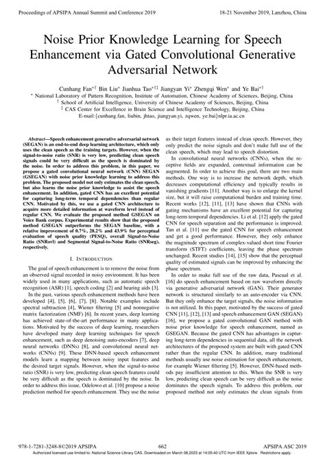 Pdf Noise Prior Knowledge Learning For Speech Enhancement Via Gated Convolutional Generative