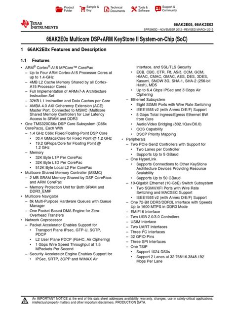Ti Keystone Processor Pdf Multi Core Processor Digital Signal Processor