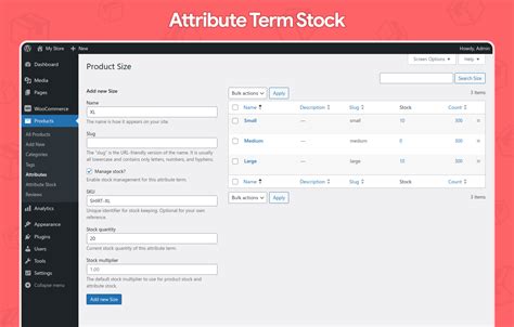 Attribute Stock For Woocommerce Shared Stock And Variable Quantities Lite Version Wordpress