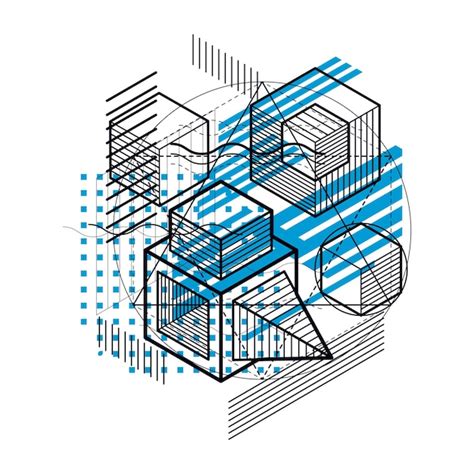 Premium Vector Lines And Shapes Abstract Vector Isometric 3d Background Layout Of Cubes