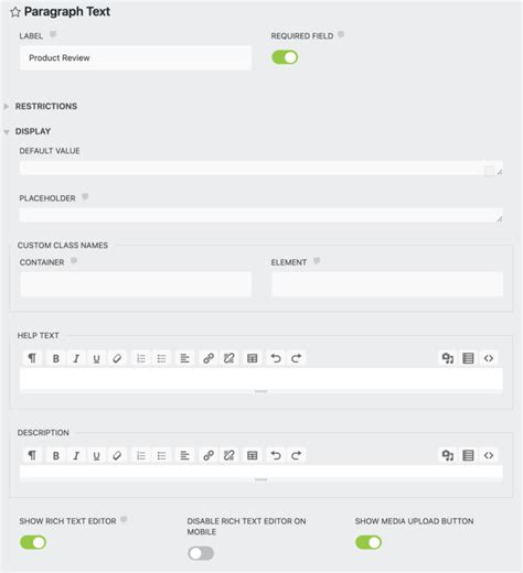 how to add a paragraph text field in wordpress ninja forms