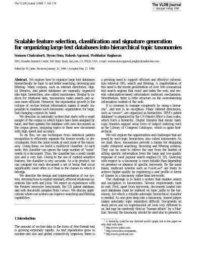 Scalable Feature Selection Classification And Signature Generation For