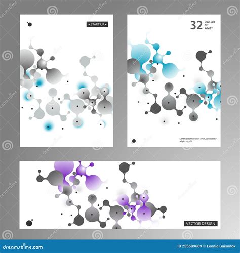 Molecule Design For Medicine Science Technology Design Vector Shapes