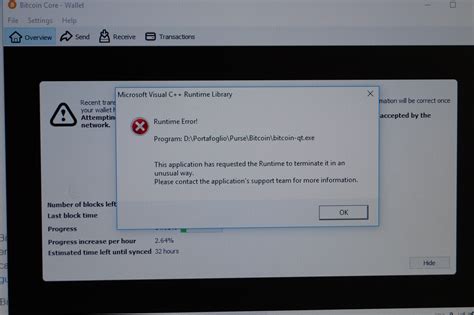 bitcoin core client visual c runtime error · issue 11030 · bitcoin