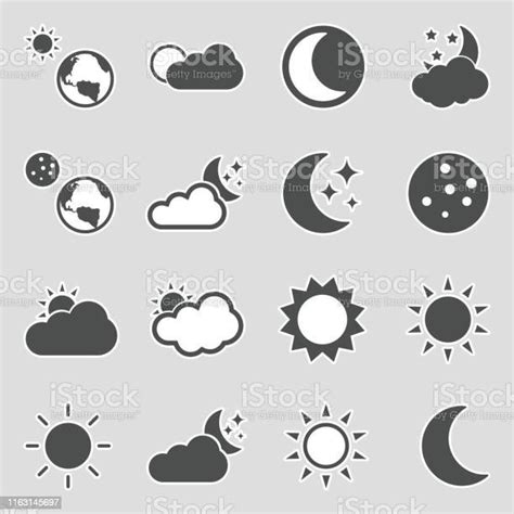 태양과 달 아이콘입니다 스티커 디자인 벡터 일러스트레이션 달 하늘에 대한 스톡 벡터 아트 및 기타 이미지 달 하늘 태양