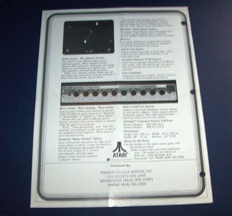 Atari Orbit Arcade Flyer Original Vintage Video Game Retro Space Age