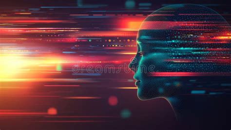 A 3d Digital Scan Of A Person S Face Displayed As Ai Biometric Data On A Computer Screen