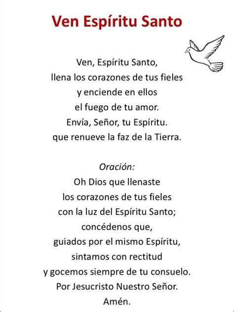 Oraciones Al Espíritu Santo Poderosas Oraciona Oración Al Espíritu