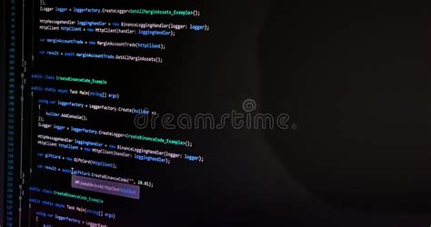 Hacker Scrolls Program Code On Notebook Computer Cyber Security Stock