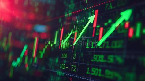 Digital Graphical Representation Of A Stock Market With Fluctuating