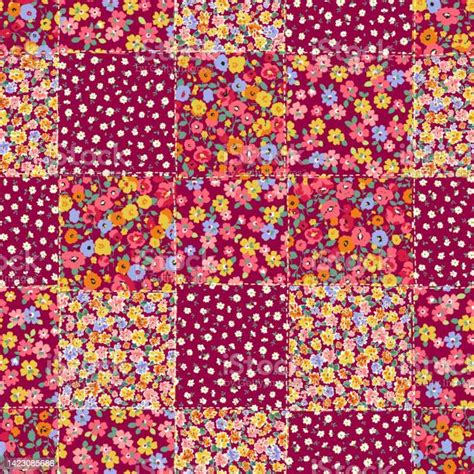 A Simple Patchwork Of Cute Floral Patterns Stock Illustration