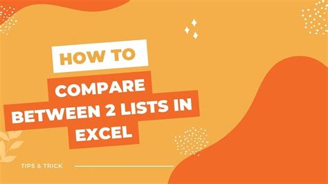 How To Compare Between 2 Lists In Excel Using Conditional Formatting Youtube