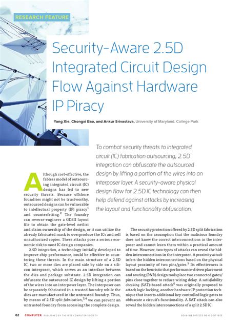 Security Aware Ic Design Flow Pdf Semiconductor Device Fabrication