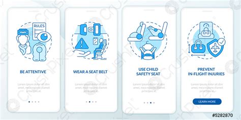 Airplane Passenger Safety Blue Onboarding Mobile App Screen Stock Vector 5282870 Crushpixel