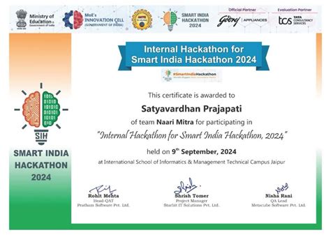 Satyavardhan Prajapati On Linkedin Smartindiahackathon2024