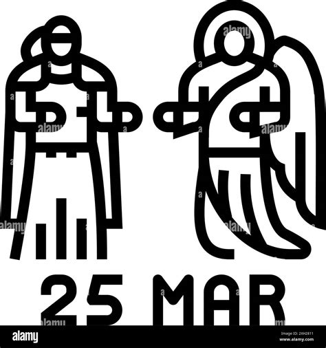 Annunciation Feast Catholic Holiday Line Icon Vector Illustration Stock Vector Image And Art Alamy