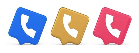 Premium Vector Phone Call Contact Voice Communication Button Web Application Design 3d