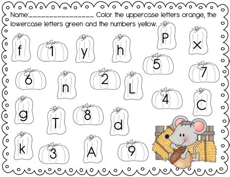 Fall Pre K Worksheets