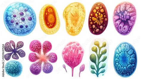 Playful And Minimalist Plant Cell Sprite Sheet Divider Icons For