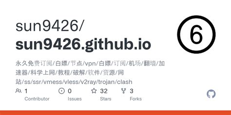 Github Sun9426 永久免费订阅白嫖节点vpn白嫖订阅机场翻墙加速器科学上网教程破解软件资源网站ssssr