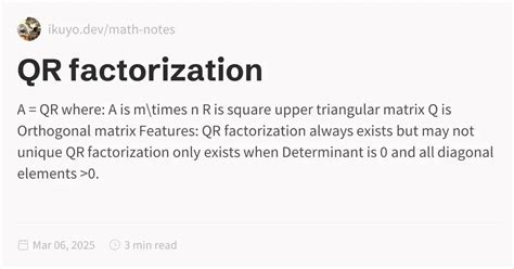 Qr Factorization