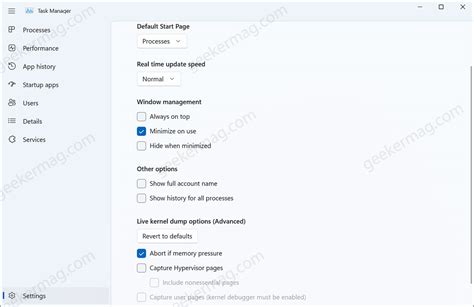 How To Create Live Kernel Dumps Via Windows 11 Task Manager