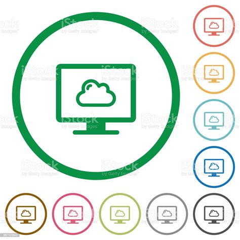 Cloud Computing Flat Icons With Outlines Stock Illustration Download Image Now Applying