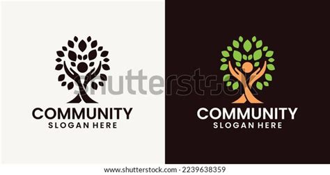 People Tree Charity Community Unity Logo Stock Vector Royalty Free