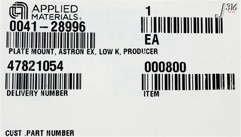 C3861 Applied Materials Plate Mount Astron Ex Low K Producer Se New